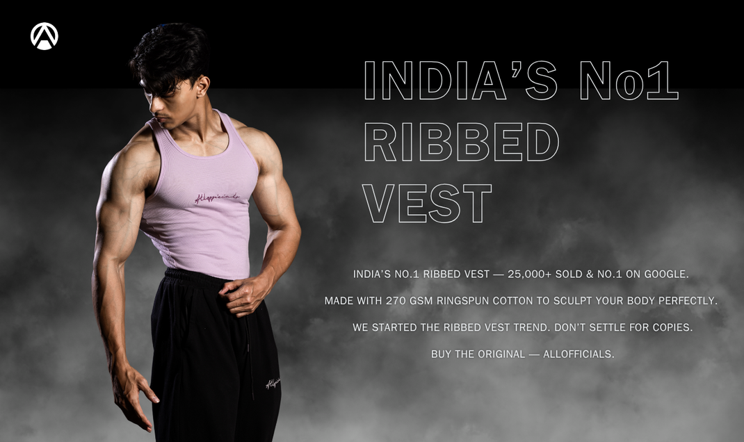 Buy Ribbed Vest for Men Online in India | Gym Vests – ALLOFFICIALS