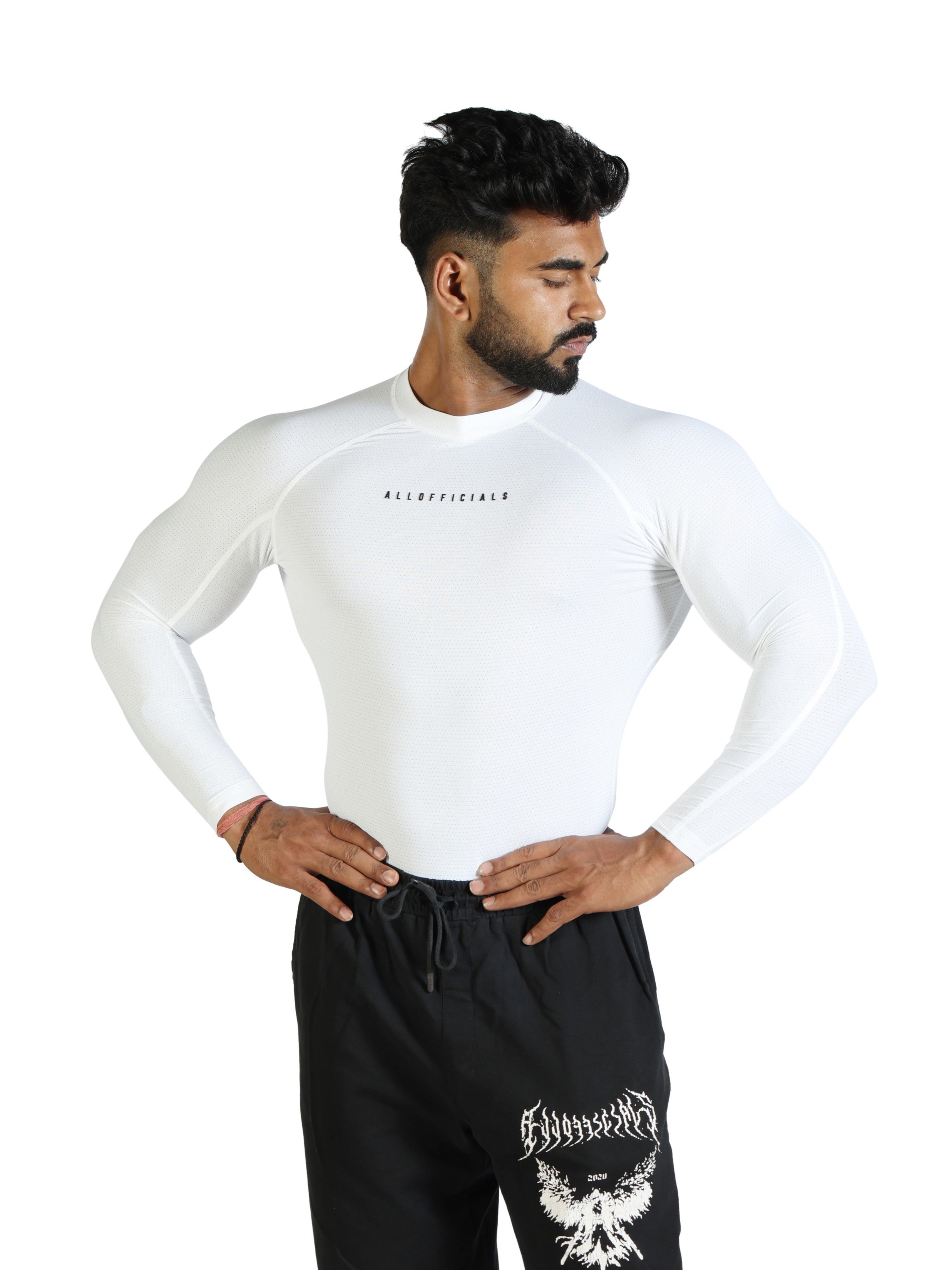 N1 Compression T-Shirt Long Sleeve White – ALLOFFICIALS